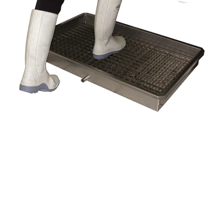 Pediluve Inox avec Grille Caillebotis - Qualité et Hygiène